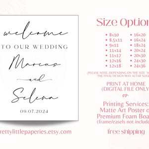Minimalist Wedding Welcome Sign, Printed or Digital, Foam Board, Black ...