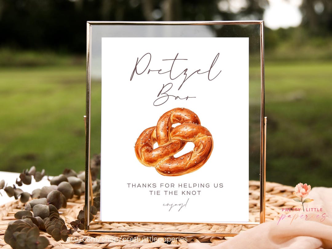 Pretzel Bar Sign, Editable Template, Instant Download Digital Printable ...
