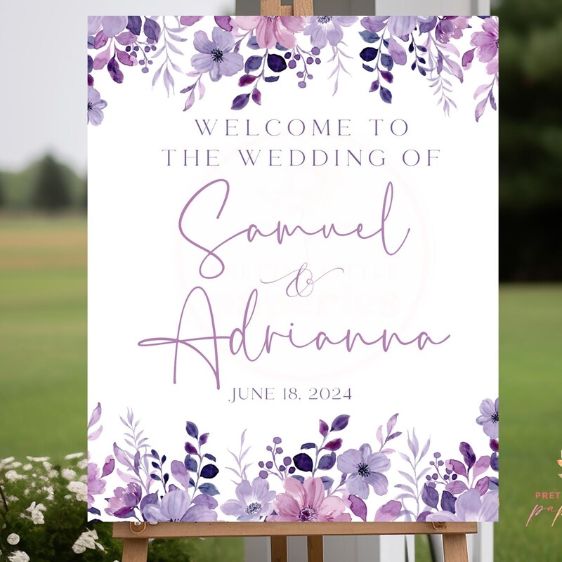 Purple Wedding Sign - Etsy
