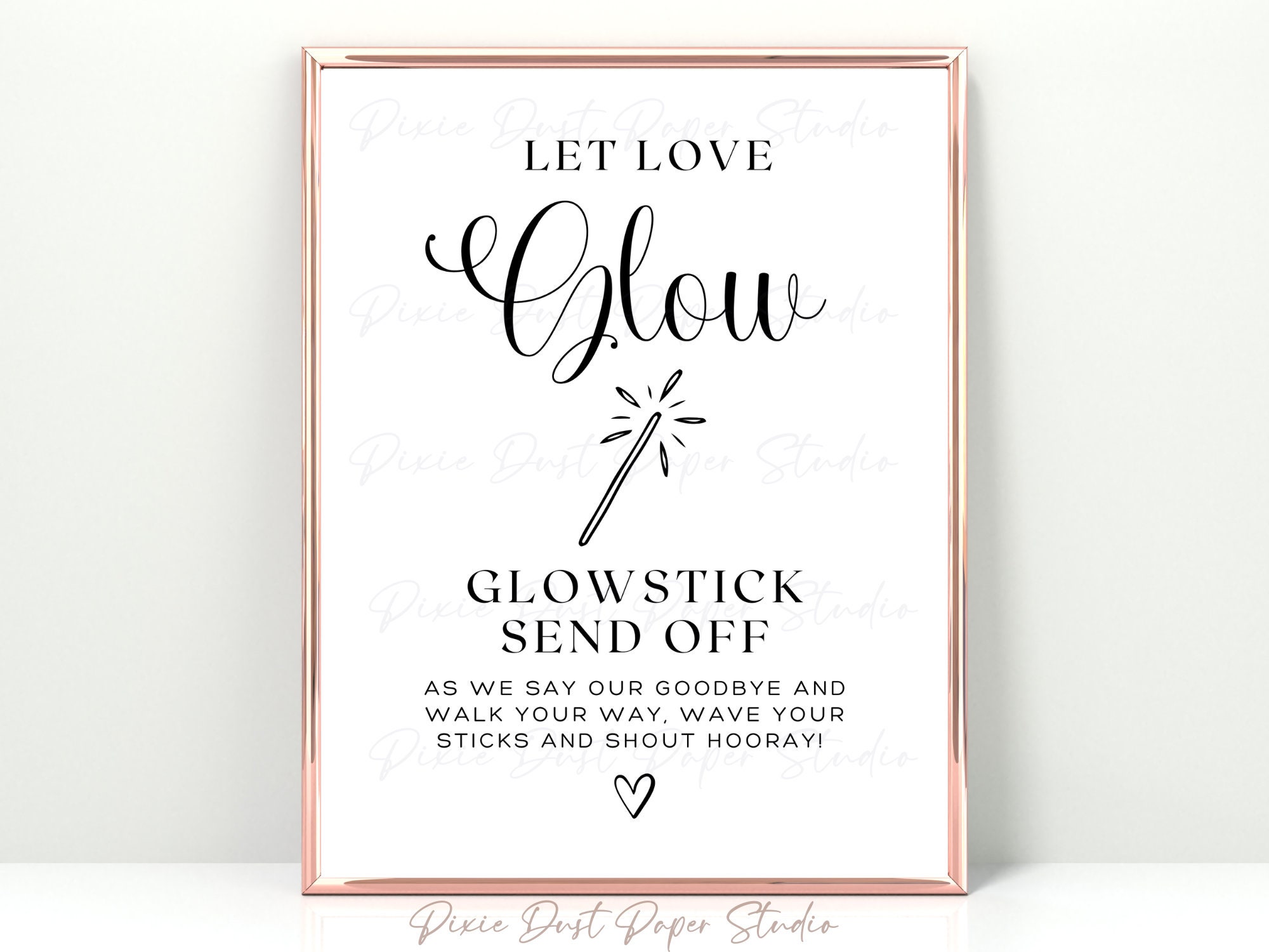 Glow Stick Send Off, Let Love Grow, 4x6 5x7 8x10 Printable, Minimalist ...