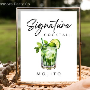 Mojito Signature Cocktail Drink Instant Download Printable Wedding Bar ...