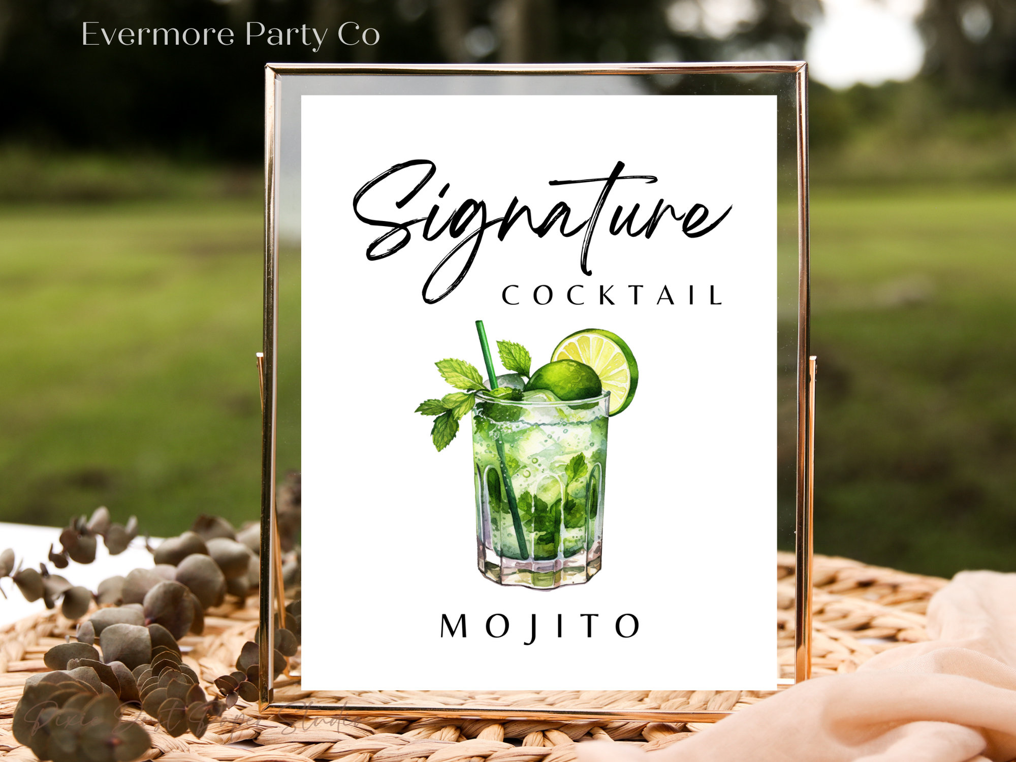 Mojito Signature Cocktail Drink Instant Download Printable Wedding Bar ...