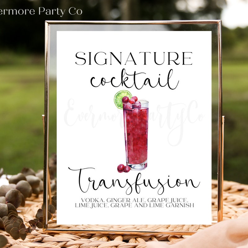 Signature Cocktail Sign - Etsy