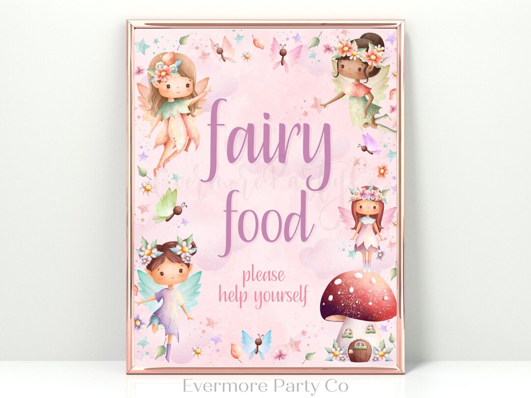 Fairy Food Printable, Instant Download Digital Sign, Girls Birthday ...