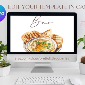 Hummus Bar Sign, Editable Canva Template, Instant Download Printable ...