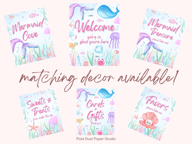 Girls Under the Sea Ocean Animals Sea Food Table Sign - Etsy