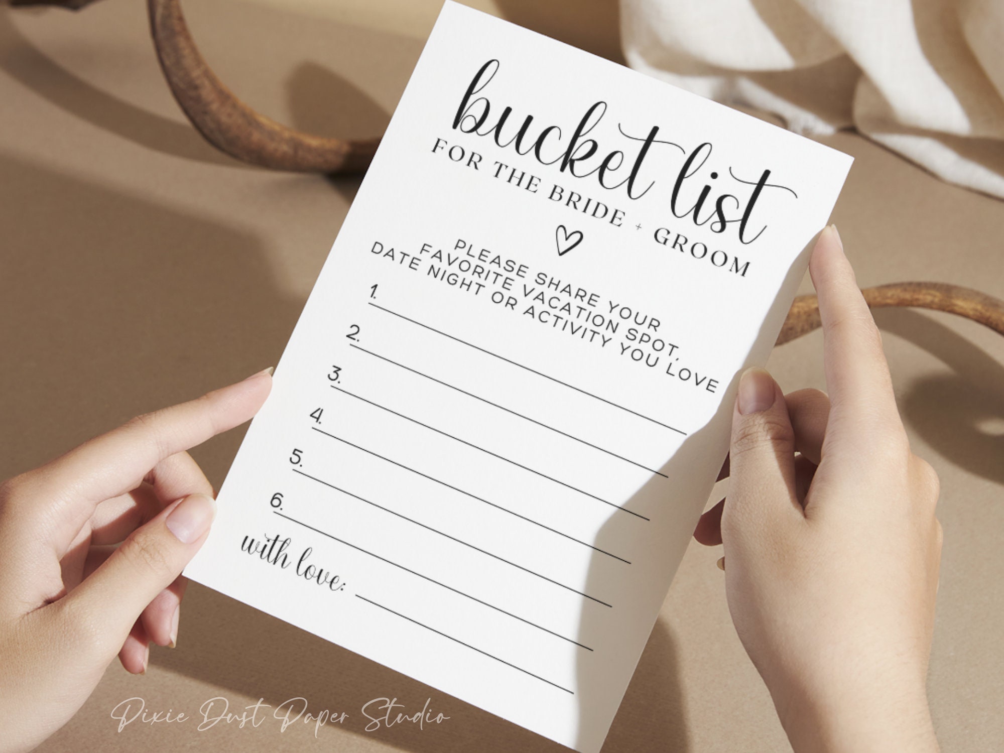 Bucket List for the Bride and Groom Sign and Answer Card - Etsy
