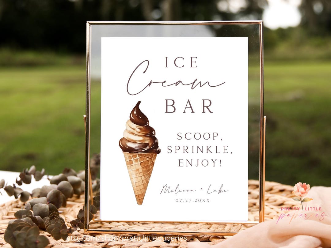 Ice Cream Bar, Editable Template, Instant Download Digital Printable ...