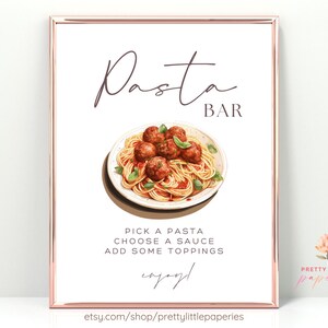 Pasta Bar, Editable Template Instant Download Digital Printable ...