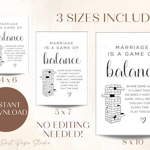 Jenga Guestbook Digital Sign, 4x6 5x7 8x10, Instant Download, Printable ...