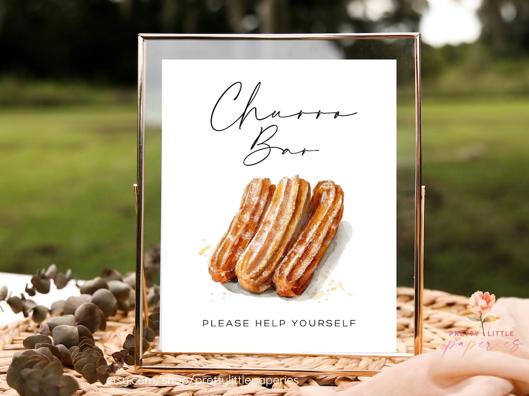Churro Bar, Editable Template Instant Download, Food Dessert Sign ...