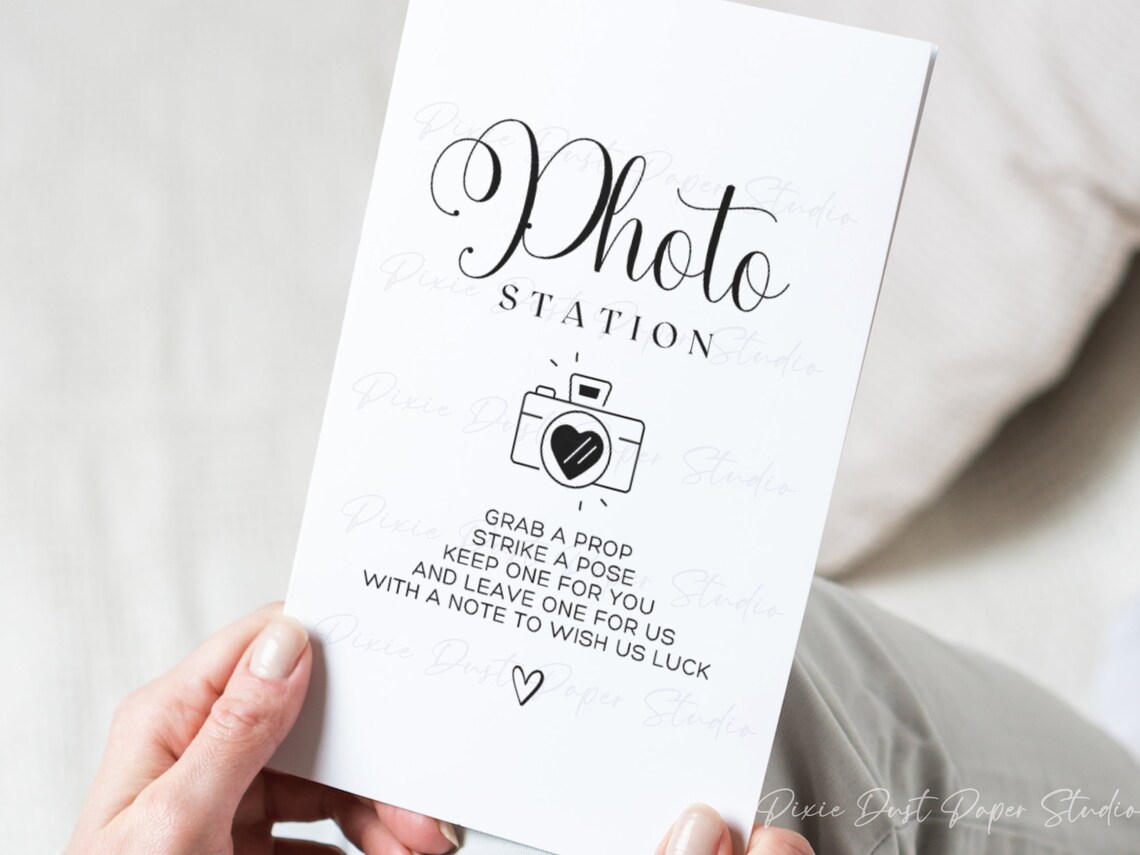 Photo Station Sign, 4x6 5x7 8x10, Instant Download, Ready to Print ...