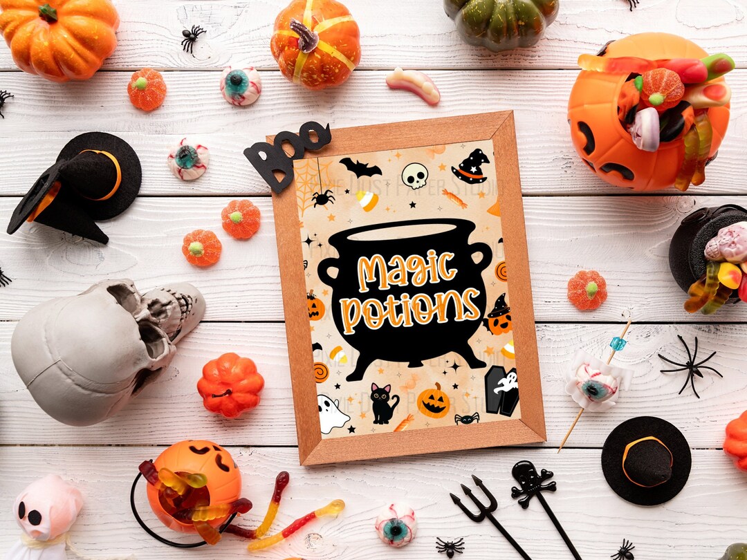 Magic Potions - Halloween Digital Sign - 5x7, 8x10, Adult, Kids Party ...