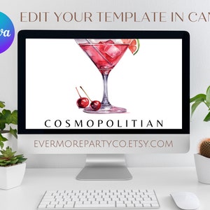 Cosmopolitan Signature Cocktail Drink Instant Download Printable ...