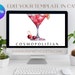 Cosmopolitan Signature Cocktail Drink Instant Download Printable ...