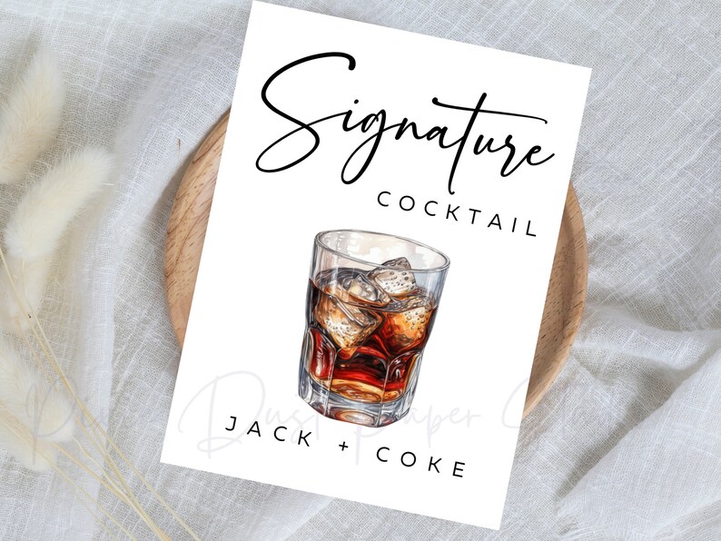 Jack and Coke Signature Cocktail Drink Instant Download - Etsy