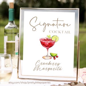 Editable Cranberry Margarita, FALL EDITION, Digital Signature Cocktail ...