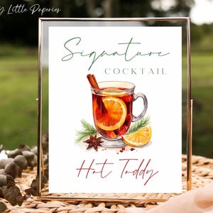Hot Toddy Signature Cocktail Sign, Instant Download Printable ...