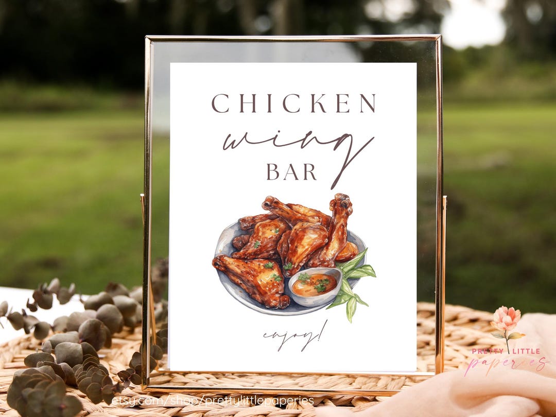 Chicken Wing Bar, Editable Template, Instant Download Digital Printable ...