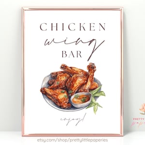 Chicken Wing Bar, Editable Template, Instant Download Digital Printable ...