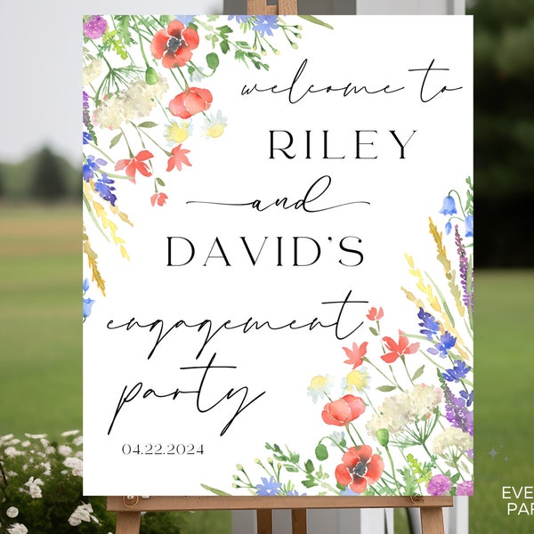Engagement Party Sign Flowers - Etsy