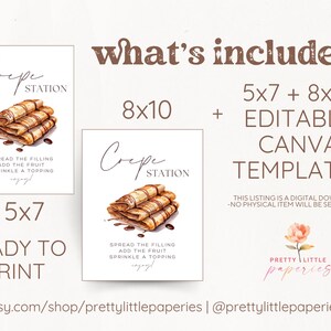 Crepe Station, Editable Template, Digital Instant Download Sign ...