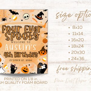Four Ever Spooky Halloween Birthday Welcome Sign - Custom Printed Foam ...