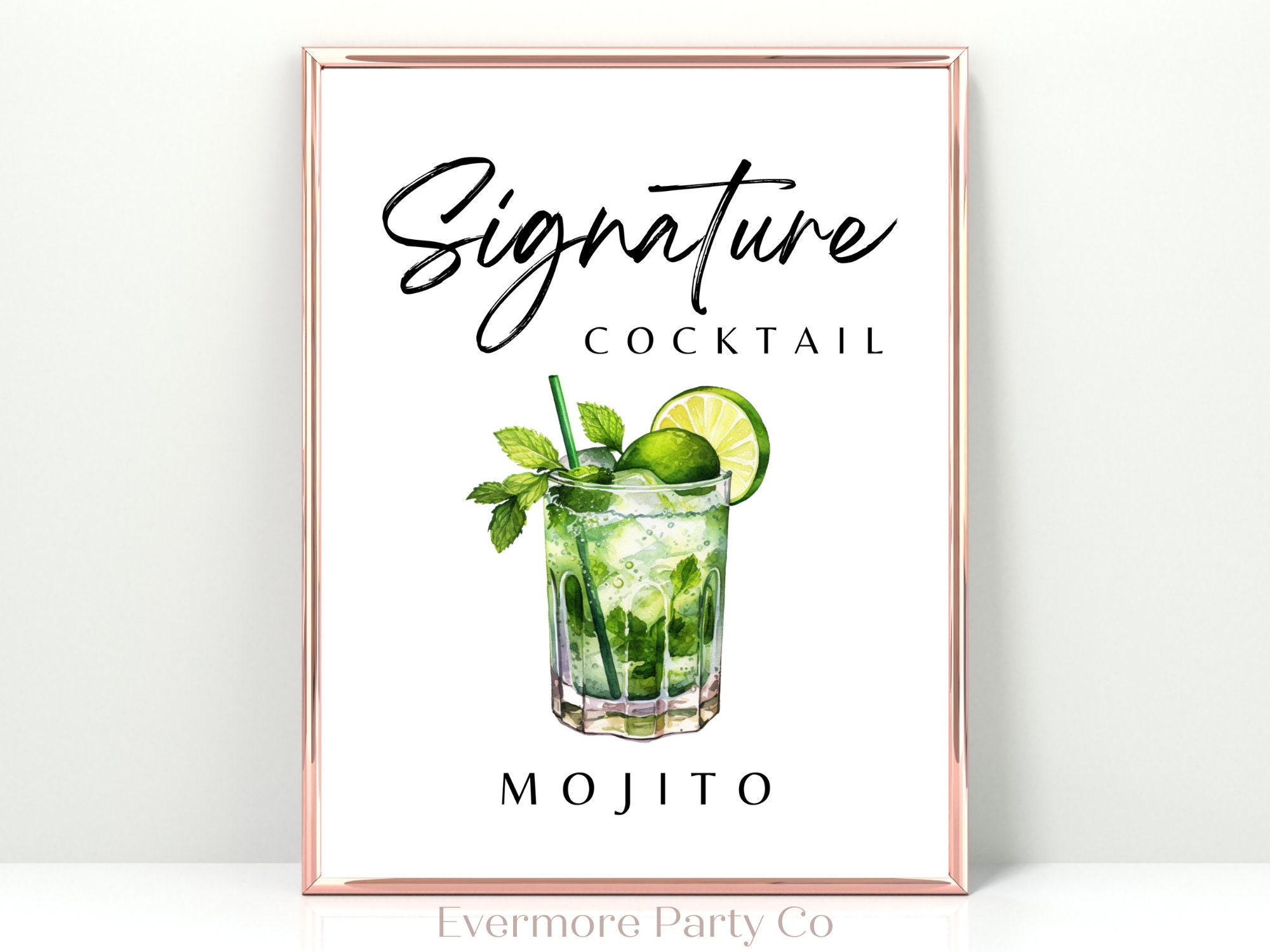 Mojito Signature Cocktail Drink Instant Download Printable Wedding Bar ...