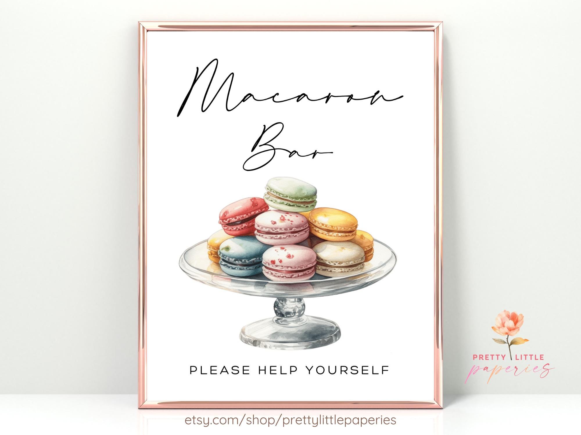 Macaron Bar Sign, Editable Template, Instant Download Digital Printable ...