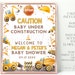 Editable Yellow Construction Welcome Sign, Canva Template, Boys Baby ...