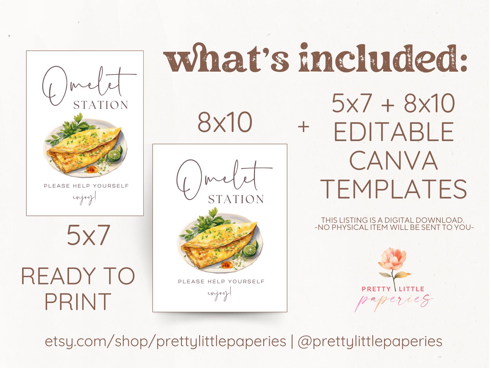Omelet Station, Editable Template Instant Download Printable, Breakfast ...