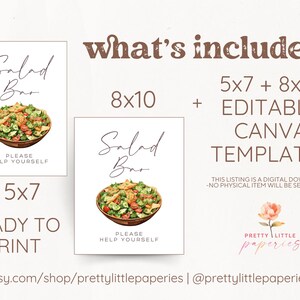 Salad Bar, Editable Template, Instant Download Printable, BBQ, Food ...
