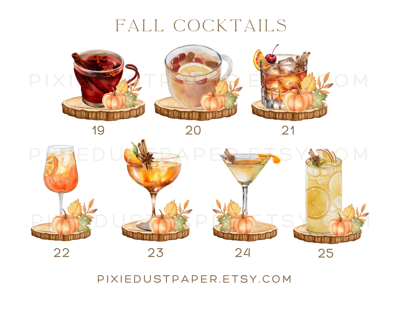 Printed or Digital Fall Signature Cocktail Drinks Sign Wedding ...