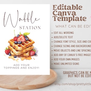 Waffle Station, Editable Template Instant Download Digital Printable ...