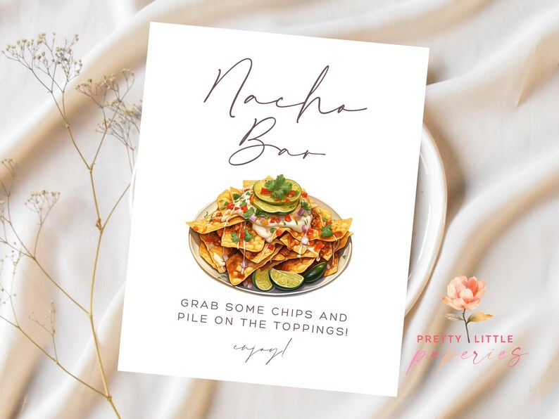 Nacho Bar Sign, Editable Canva Template, Instant Download Printable ...