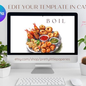 Seafood Boil Sign, Editable Template, Instant Download Printable, Food ...