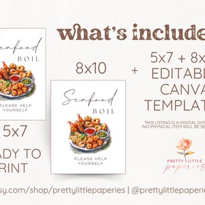 Seafood Boil Sign, Editable Template, Instant Download Printable, Food ...