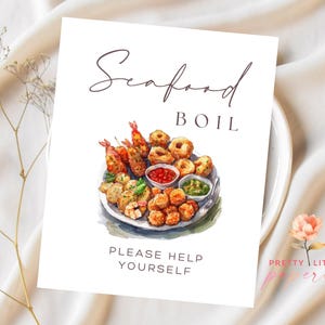 Seafood Boil Sign, Editable Template, Instant Download Printable, Food ...