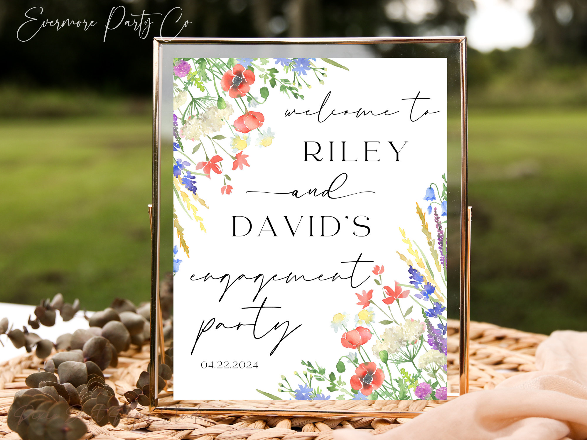 Wildflower Engagement Party Welcome Sign, Printed or Digital, Foam ...