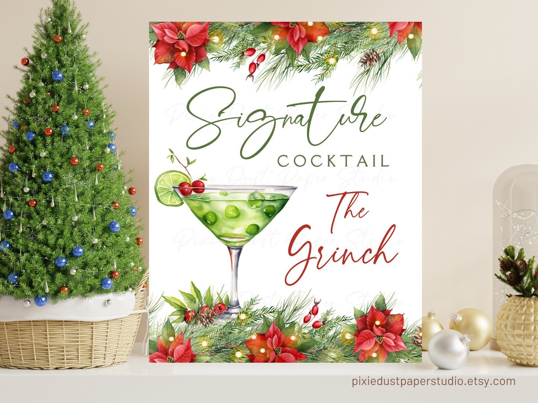 The Grinch Signature Cocktail Sign, Instant Download Printable ...