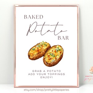 Baked Potato Bar Sign, Editable Template, Instant Download Printable ...