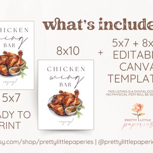Chicken Wing Bar, Editable Template, Instant Download Digital Printable ...