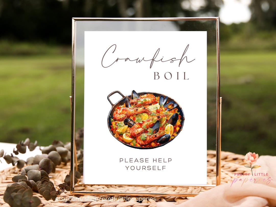 Crawfish Boil Sign, Editable Template, Instant Download Printable, Food ...