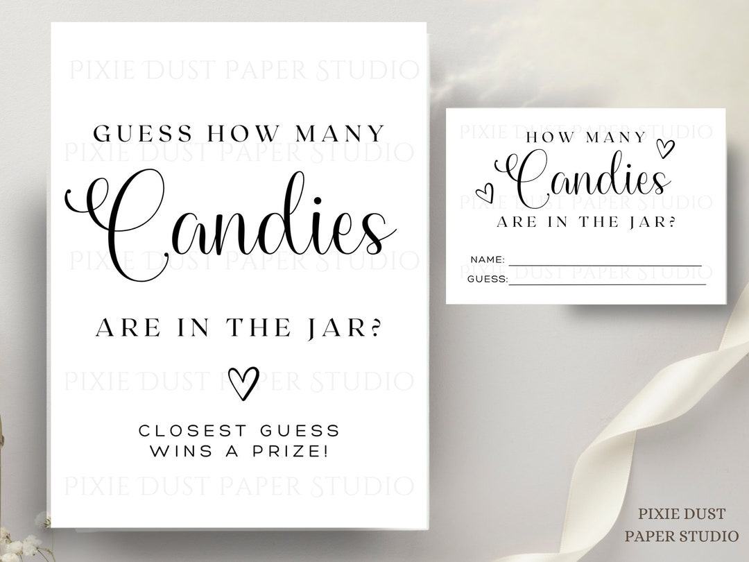 How Many Candies Are in the Jar? Baby Shower Game, Digital Instant ...