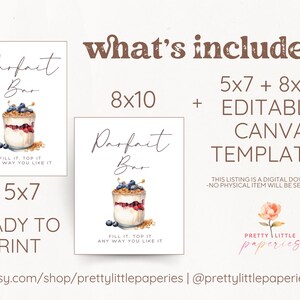 Parfait Bar, Editable Template Instant Download Printable, Food Dessert ...