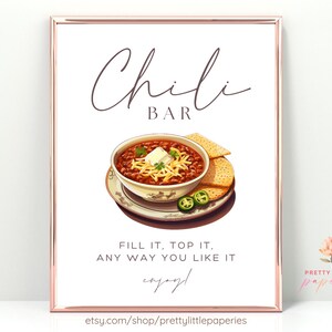 Chili Bar Sign, Editable Template, Instant Download Printable, Food ...