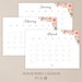 Printable Calendar 2024, Watercolour Pink Peonies, Fillable PDF 2024 ...