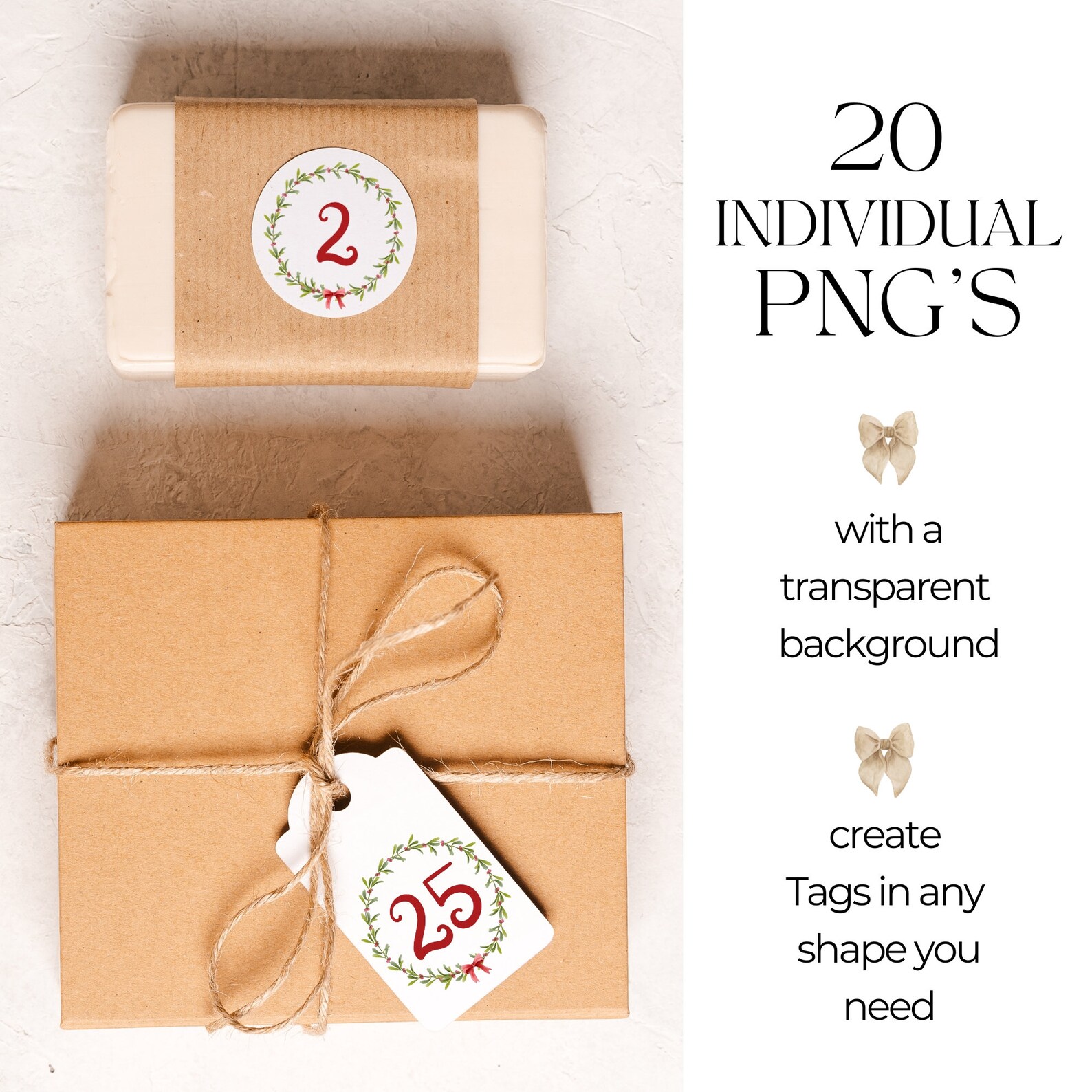 Printable Advent Calendar Numbers Christmas Countdown Advent Numbers ...