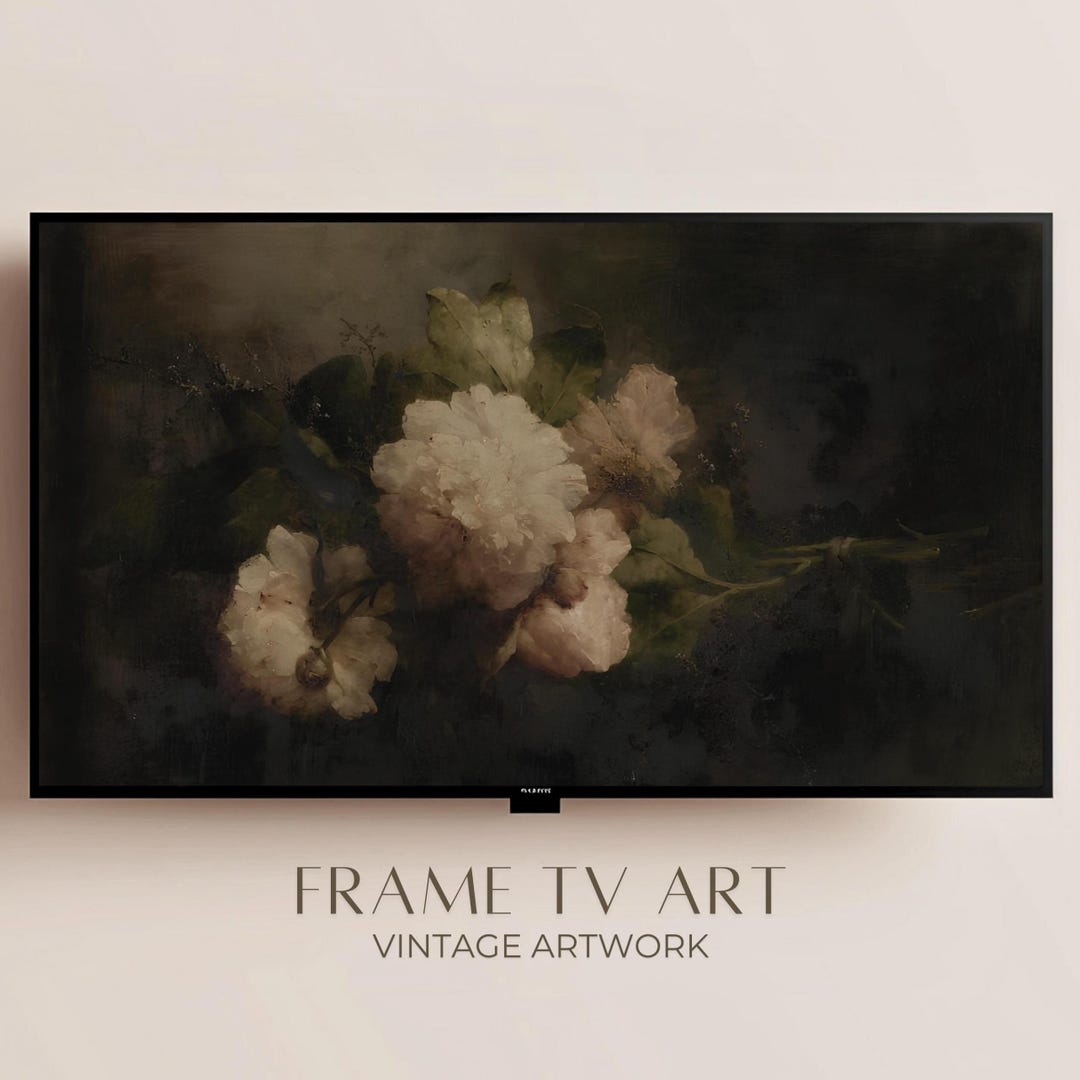 Moody Frame TV Artwork Dark Rose Painting Vintage Victorian Art TV ...