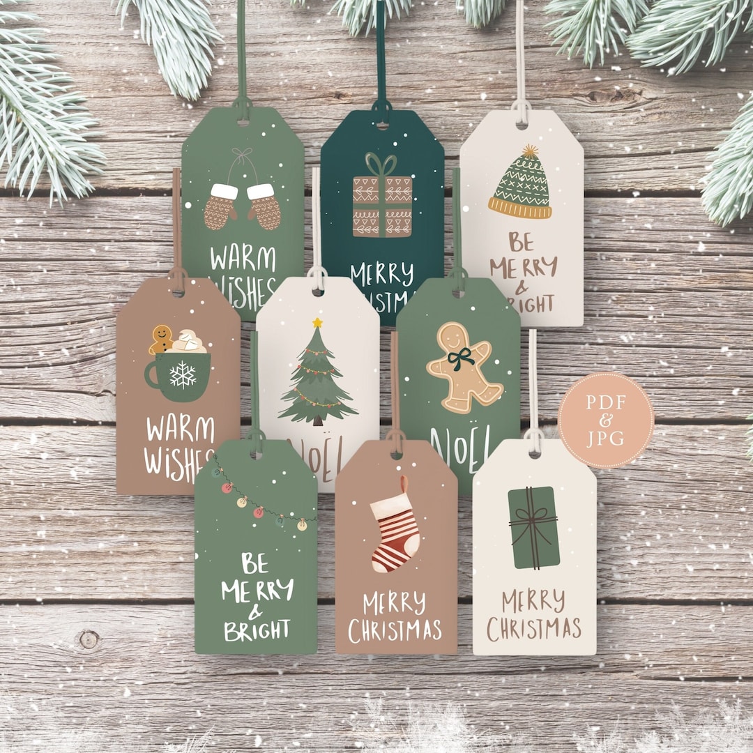 Printable Christmas Gift Tags Cute Stickers for Christmas Presents Last ...